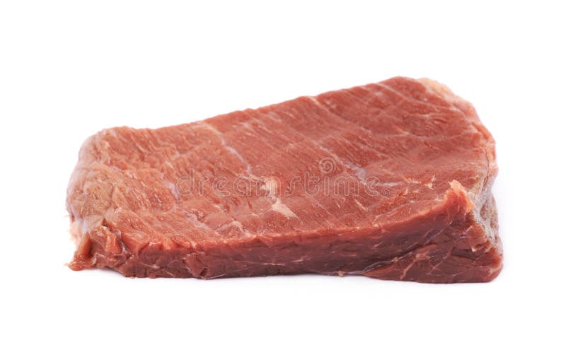 Single Slice of Beef Meat Isolated Stock Photo - Image of portion, pork ...