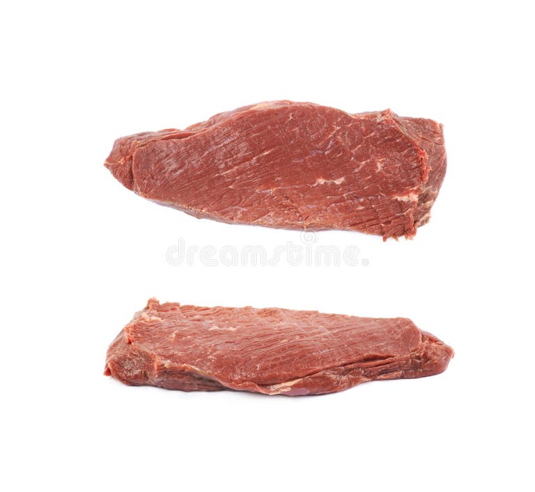 Single Slice of Beef Meat Isolated Stock Image - Image of isolated ...