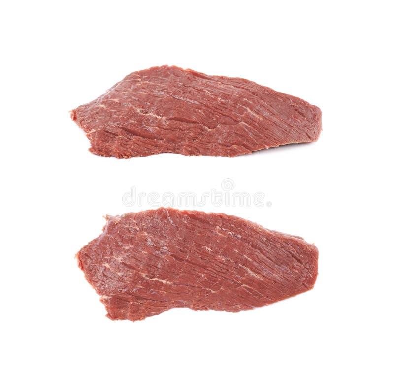 Single Slice of Beef Meat Isolated Stock Photo - Image of beef, dinner ...