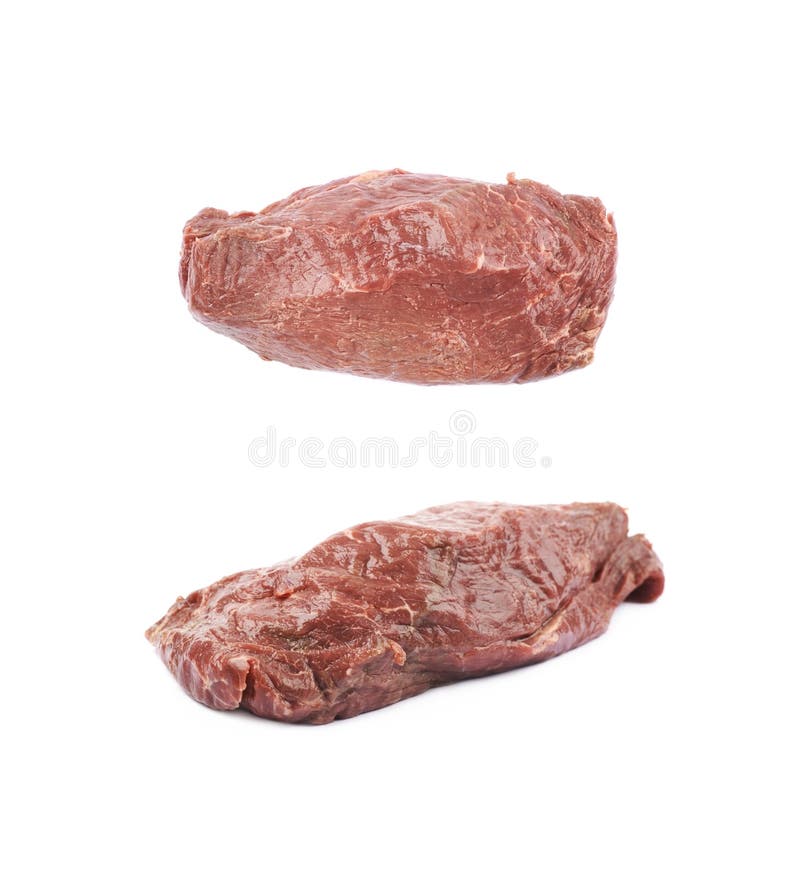 Single Slice of Beef Meat Isolated Stock Photo - Image of lean, food ...