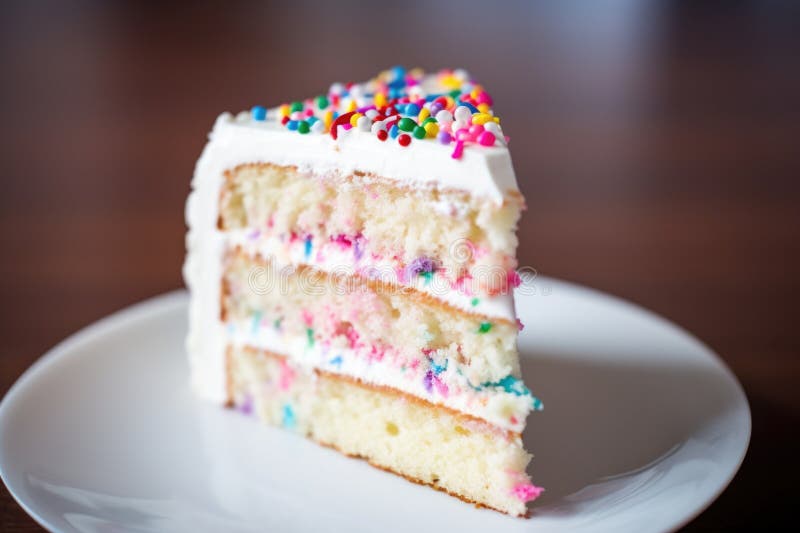 A Single Slice of Birthday Cake Stock Image - Image of sweet, treat ...