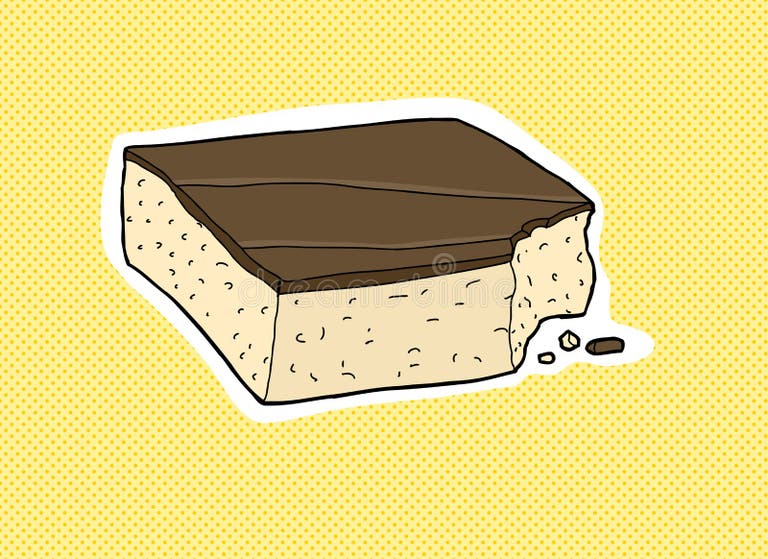 Single Slice of Bitten Cake Stock Illustration - Illustration of mark ...