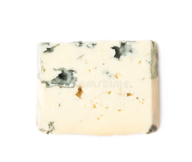Single Slice of Blue Cheese Isolated Stock Image - Image of eating ...
