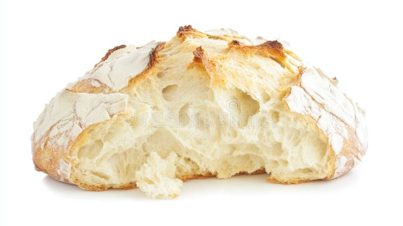 Closeup of Single Slice of Bread on Pristine White Surface Stock ...