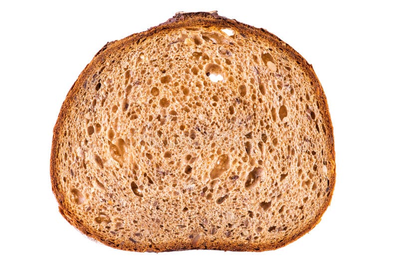 Single Slice Brown Rye Breakfast Bread with Sunflower Seed Isolated on ...