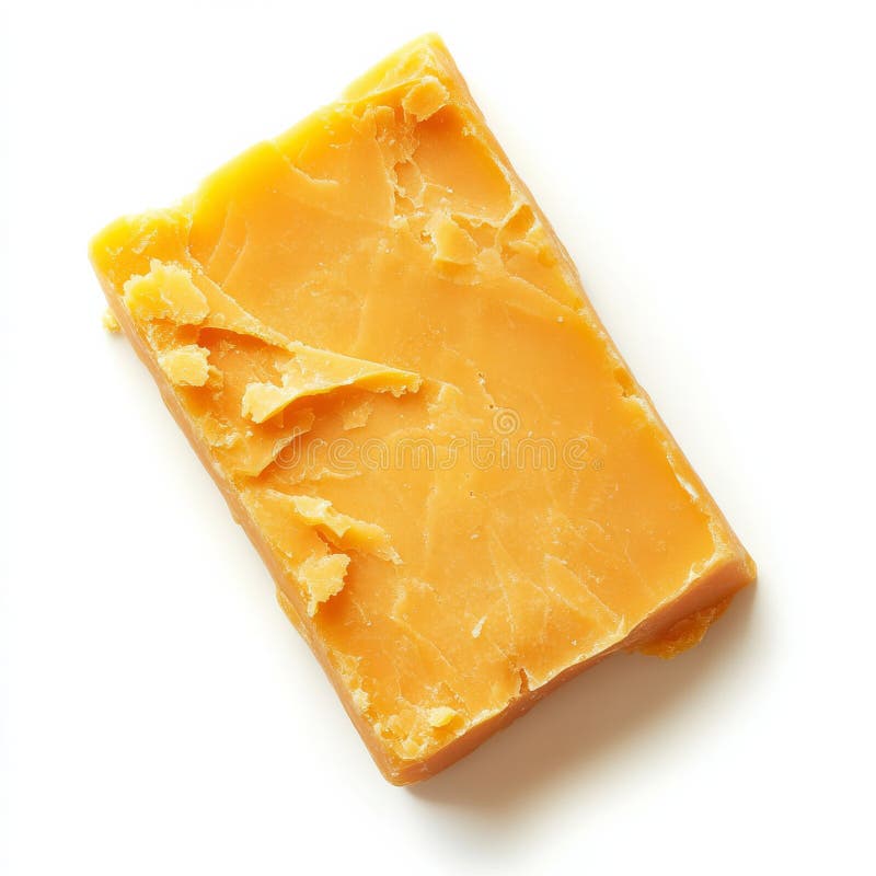 A Single Slice of Cheddar Cheese, Isolated on a White Background, Stock ...