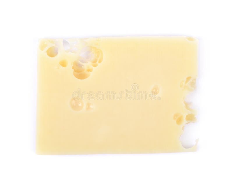 Single Slice of Cheese Isolated Stock Photo - Image of piece, gourmet ...