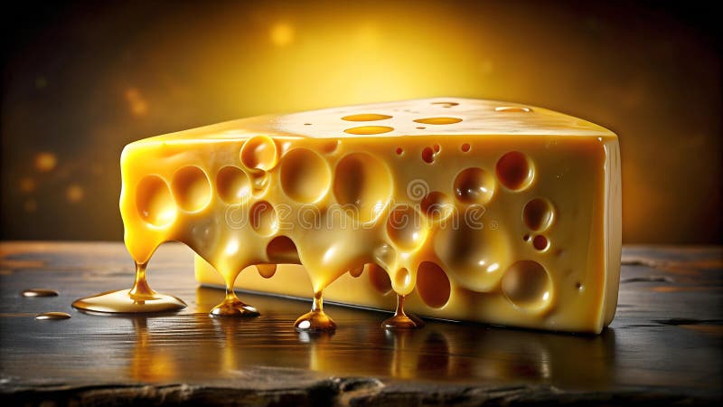 A Single Slice of Cheese Melting on a Hot Surface AI Generated Stock ...