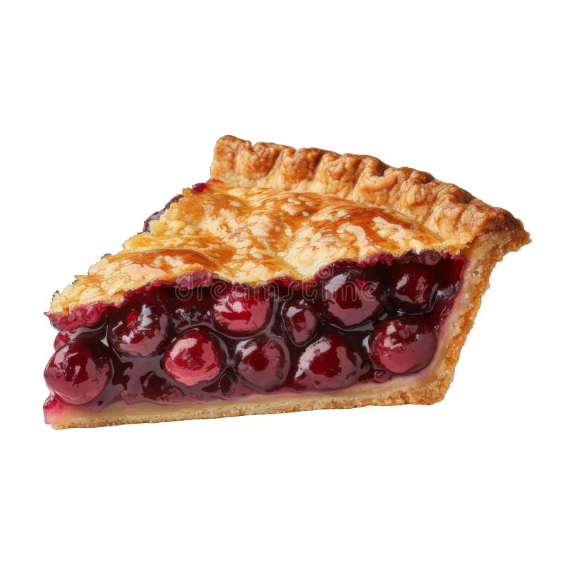 A Single Slice of Cherry Pie with a Flaky Crust Stock Illustration ...