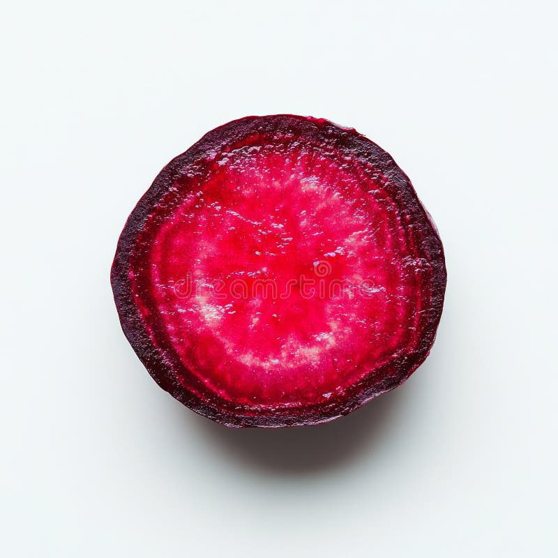 A Single Slice of Fresh Beetroot, Isolated on a White Background, Stock ...