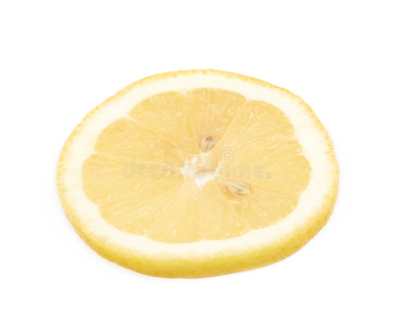 Single Slice of a Lemon Isolated Stock Photo - Image of healthy, exotic ...