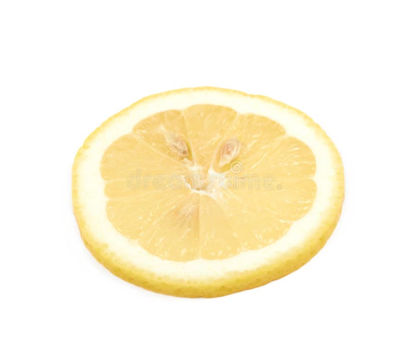 Single Slice of a Lemon Isolated Stock Image - Image of ingredient ...