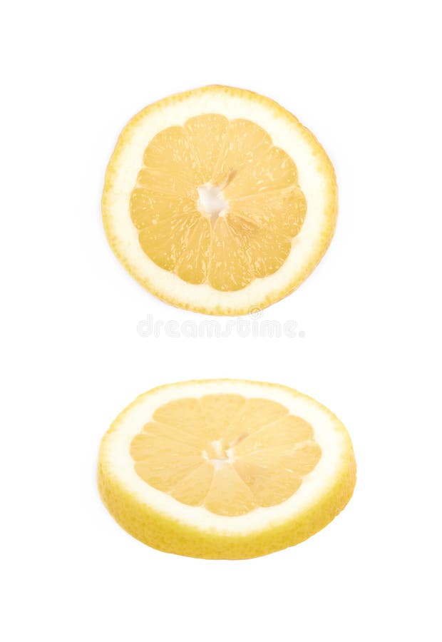 Single Slice of a Lemon Isolated Stock Image - Image of round, citrus ...
