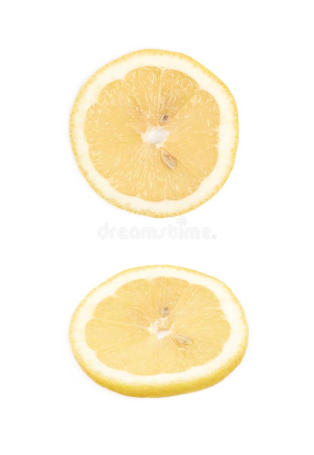 Single Slice of a Lemon Isolated Stock Photo - Image of nature, closeup ...