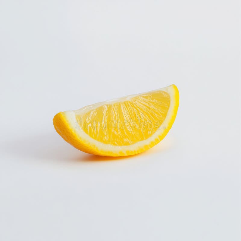 A Single Slice of Lemon, Isolated on a White Background, Showcasing a ...