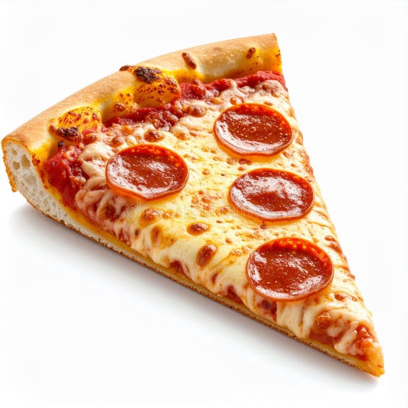 A Single Slice of Pepperoni Pizza Stock Illustration - Illustration of ...