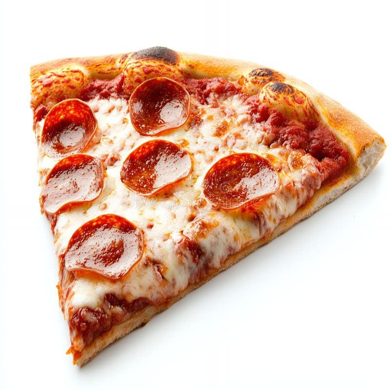 A Single Slice of Pepperoni Pizza with Melted Cheese Stock Illustration ...