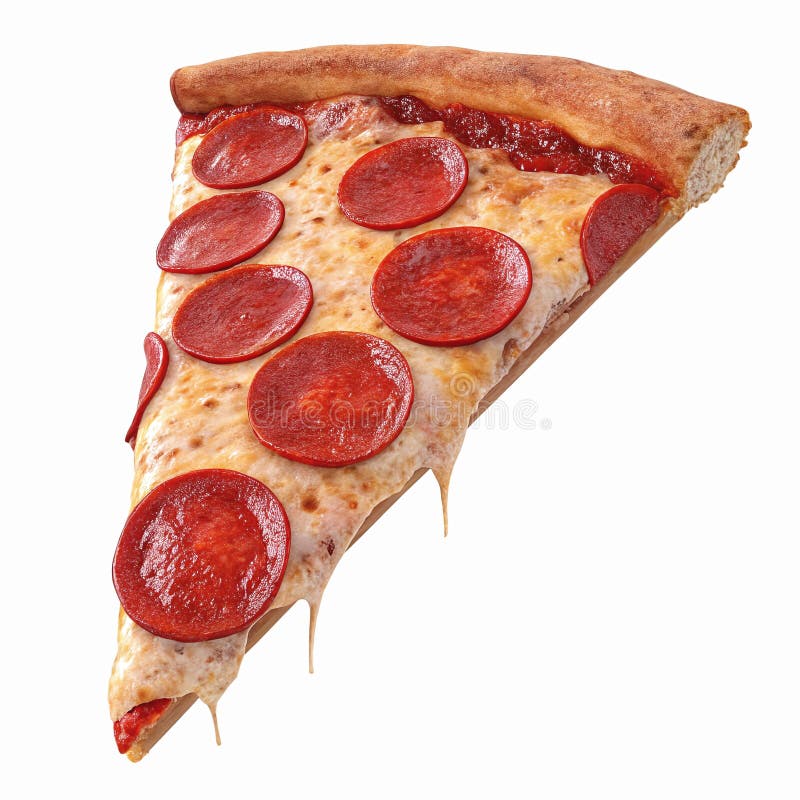 Single Slice of Pepperoni Pizza with Melted Cheese and Crispy Crust on ...