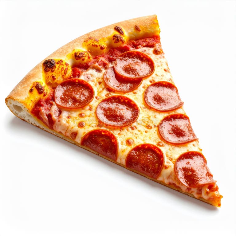 Single Slice Pepperoni Pizza on White Background Stock Illustration ...