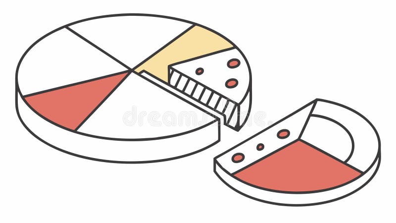 A Single Slice of a Pie Chart, Representing Data and Segments, Vector Design Generative AI Stock ...