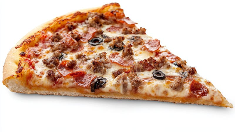 A Single Slice of Pizza Styled with Fresh Toppings. Picture Stock Image ...