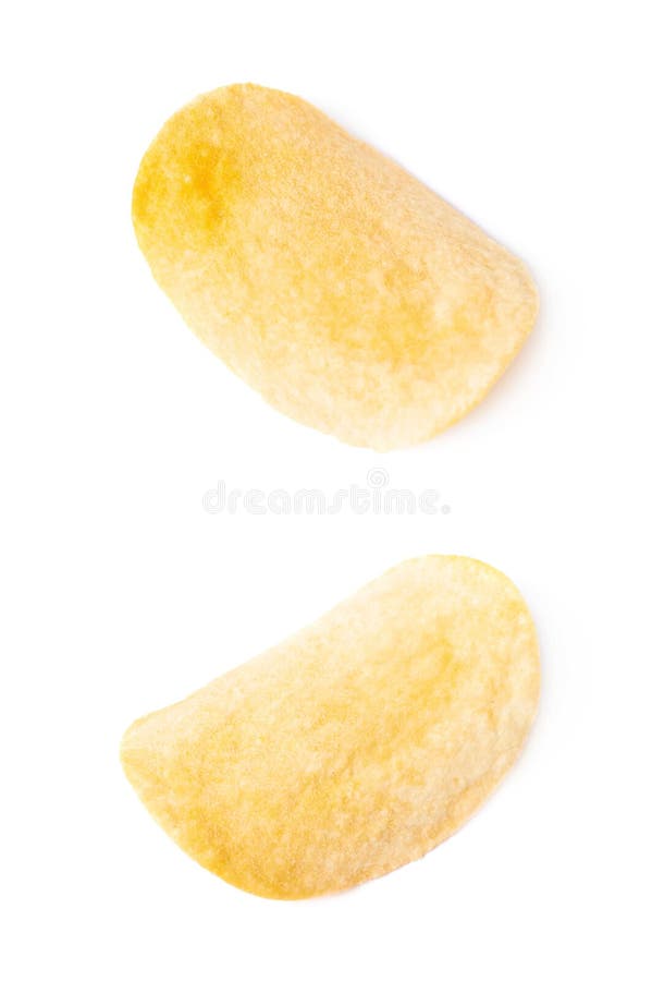 Single Slice of Potato Chip Isolated Stock Photo - Image of shot ...