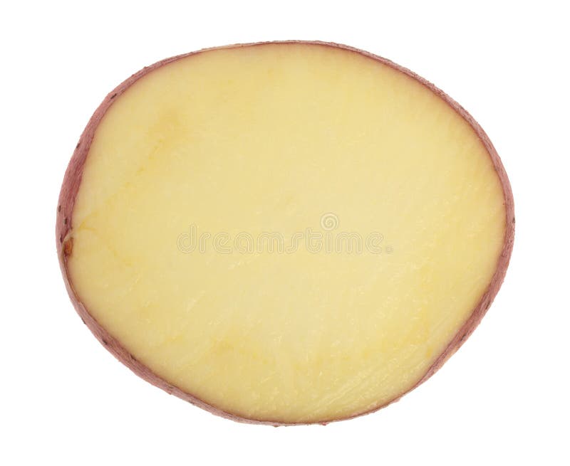 Single Slice of Red Potato on a White Background. Stock Photo - Image ...