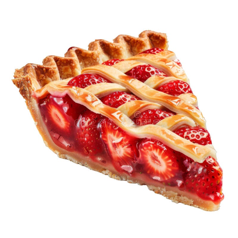 A Single Slice of Strawberry Pie with a Lattice Crust Stock Photo ...