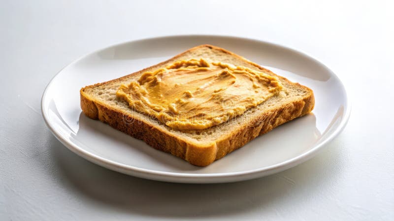 A Single Slice of Toasted Bread, Generously Spread with a Smooth ...