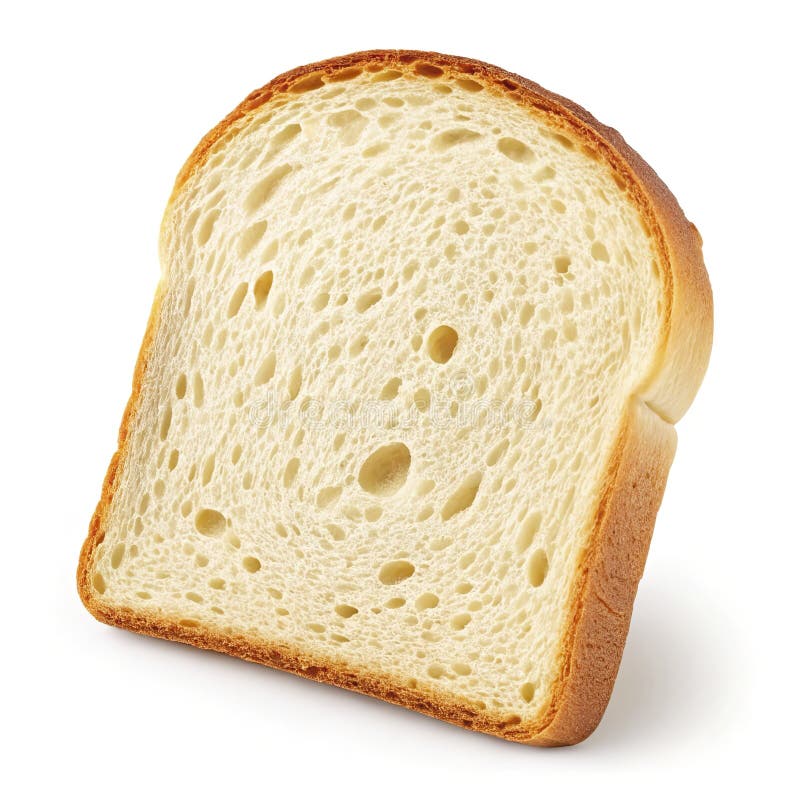 Single Slice of White Bread Isolated on a White Background. the ...