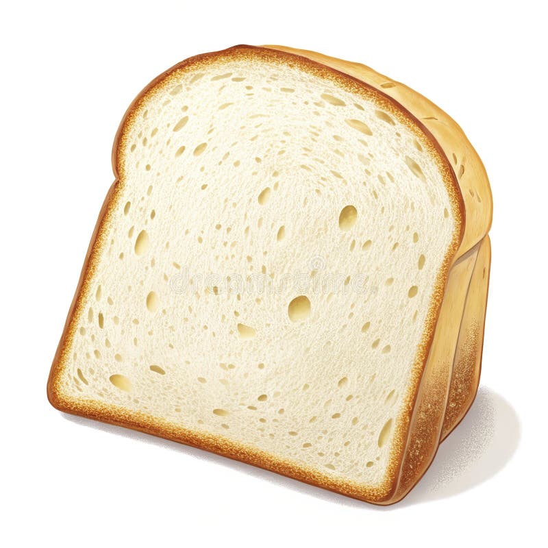 Single Slice of White Bread Isolated on a White Background. the ...