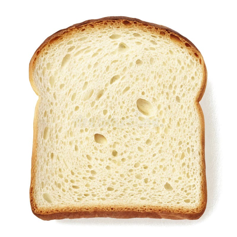 Single Slice of White Bread Isolated on a White Background. the ...