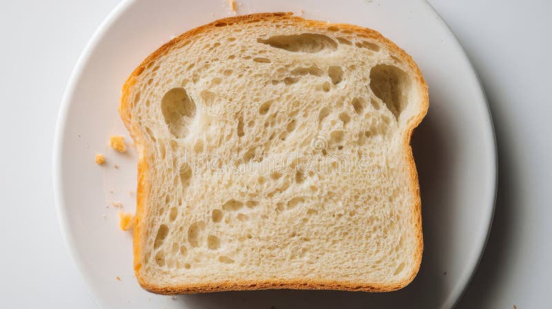 A Single Slice of White Bread Isolated on White, Showcasing Its Soft ...