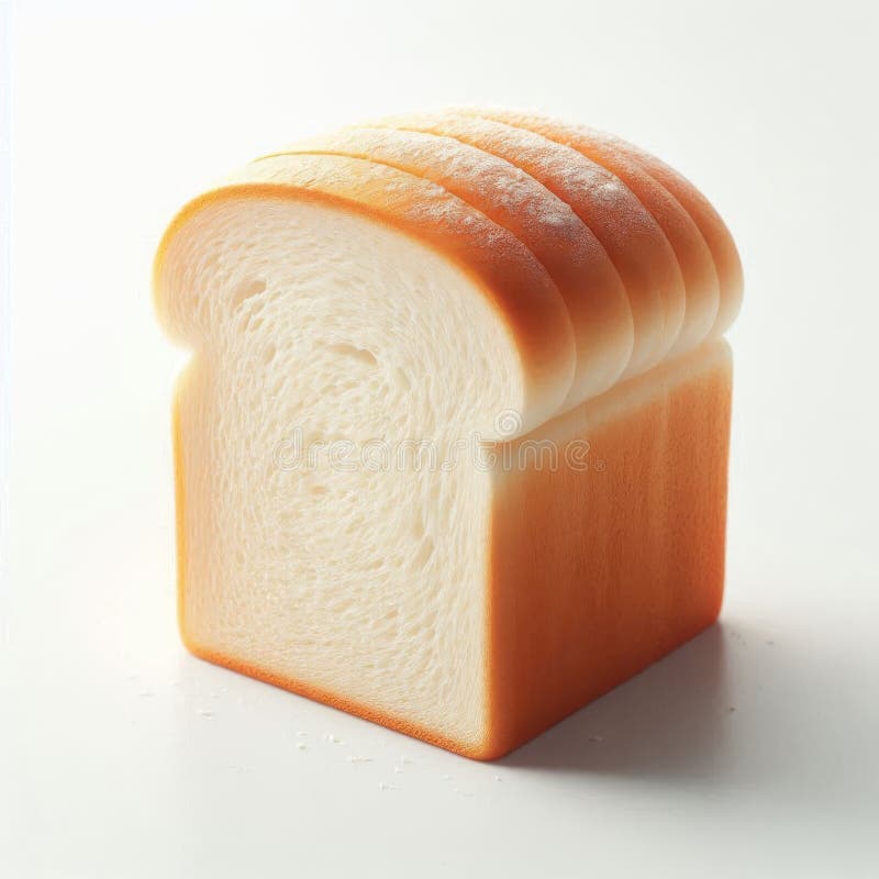 A Single Slice of White Bread Isolated on White, Showcasing Its Soft ...