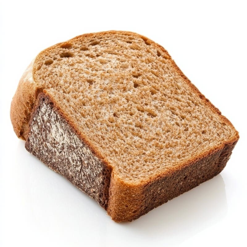 A Single Slice of Whole Wheat Bread, Isolated on a White Background ...