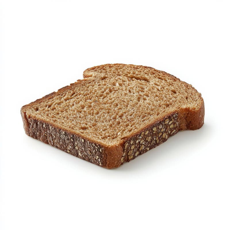 A Single Slice of Whole Wheat Toast, Isolated on a White Background ...
