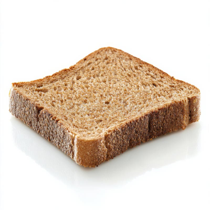 A Single Slice of Whole Wheat Toast, Isolated on a White Background ...