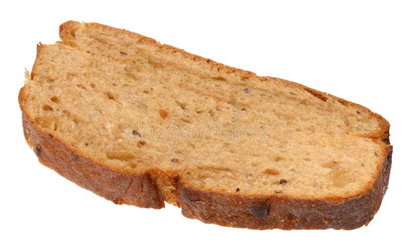 A Single, Slightly Irregular Slice of Light Brown Whole Grain Bread ...