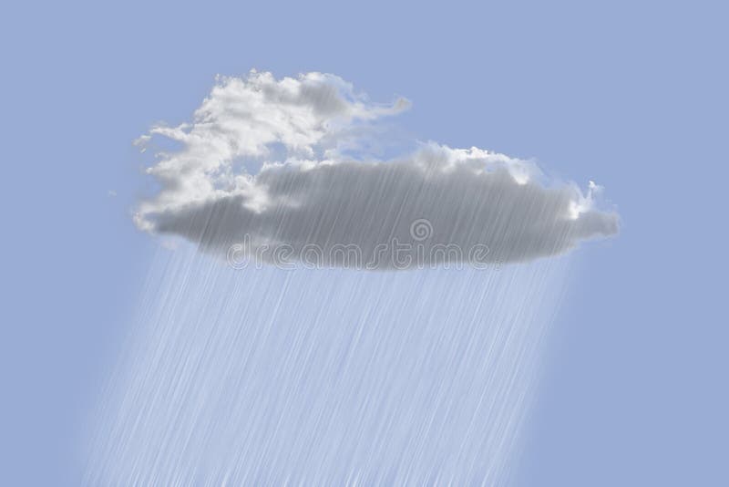 Single Small Coud with Pouring Rain in the Sky, Isolated Small Concept ...