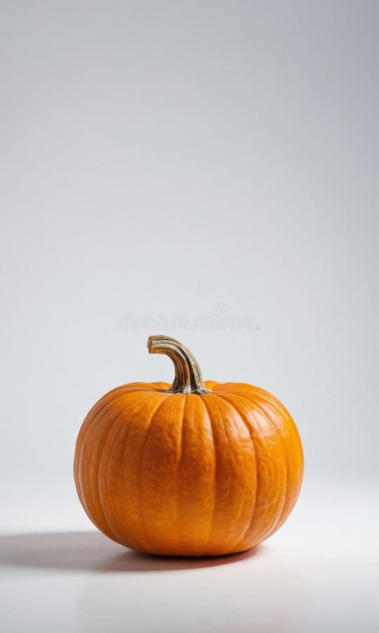 A Single Small Orange Pumpkin Sitting on a White Surface, Ideal for ...