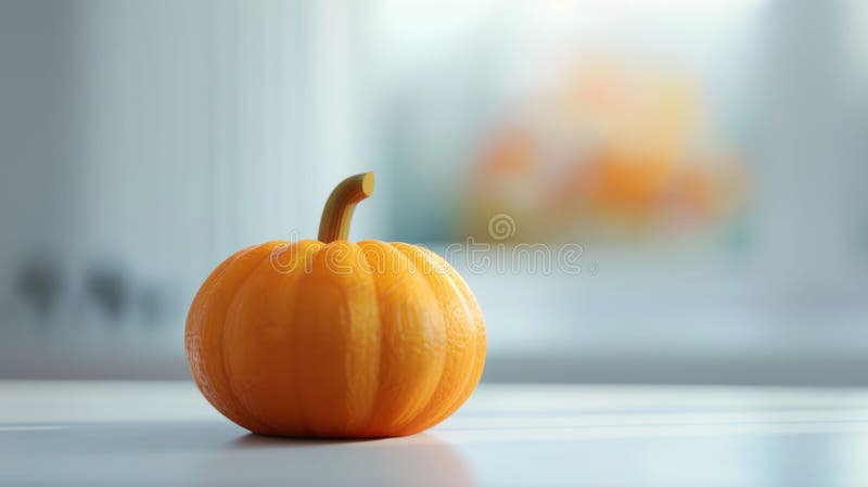 Single Small Pumpkin on Minimalist Background. Generative Ai Stock ...