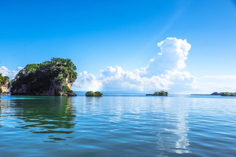 Single Small Rocks in the Middle of Sea Stock Image - Image of ocean ...
