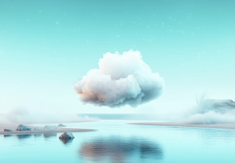 A Single Small White Cloud is Visible in the Blue Sky, Set Against a ...