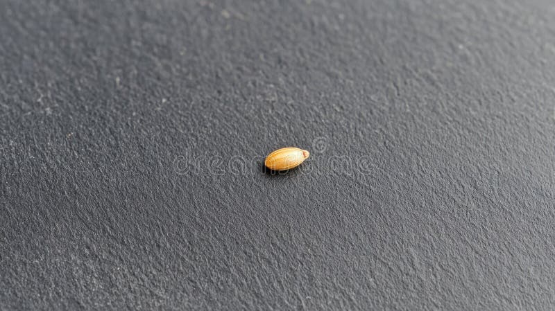 A Single, Small, Yellow Seed Rests on a Dark Gray Surface. Stock Image ...