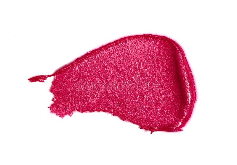 Single Smear of Lipstick and Lip Gloss Swatch on a White Background ...