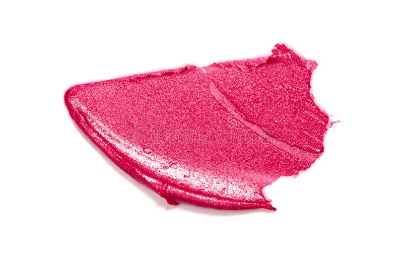 Single Smear of Lipstick and Lip Gloss Swatch on a White Background ...