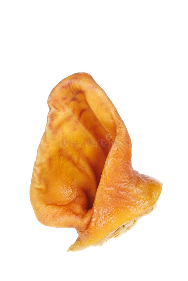 A Single Smoked Pig Ear Isolated Stock Photo - Image of nutrition ...