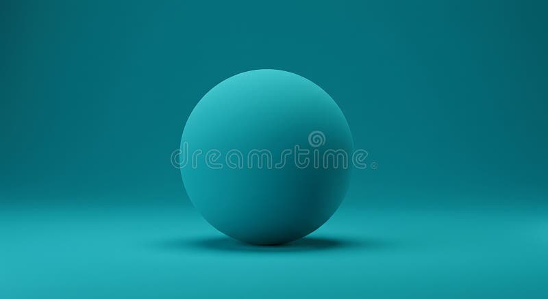 Single, Smooth Sphere Against a Teal Backdrop Stock Illustration ...