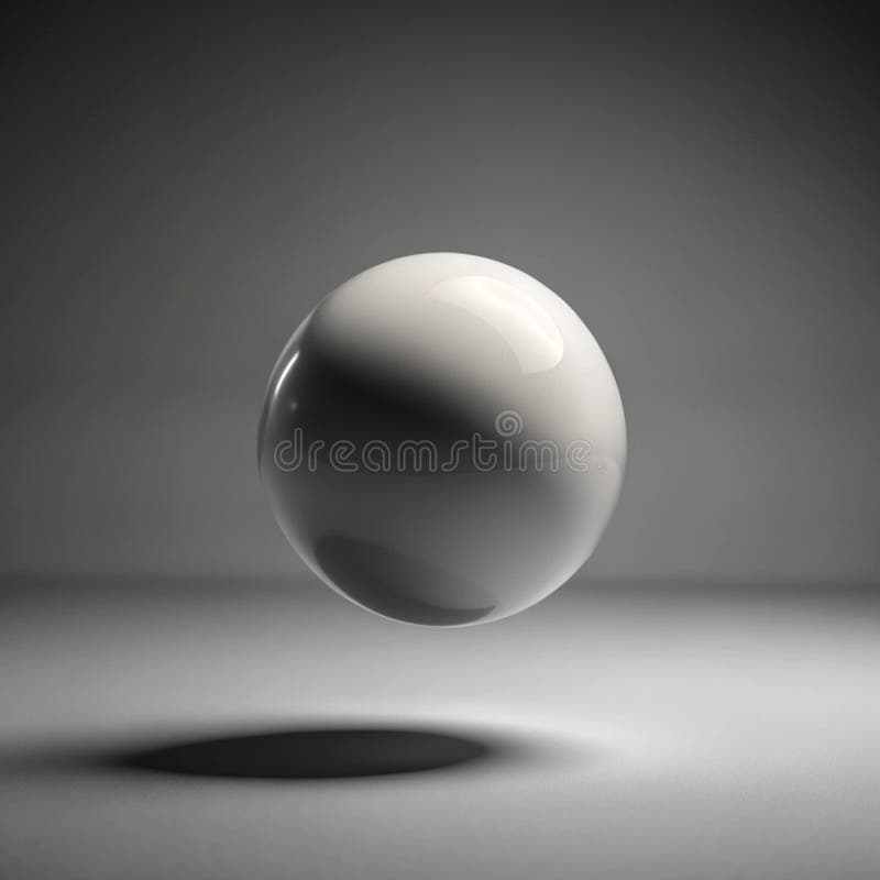 A Single, Smooth, White Sphere, Elegantly Levitating in a Minimalist ...