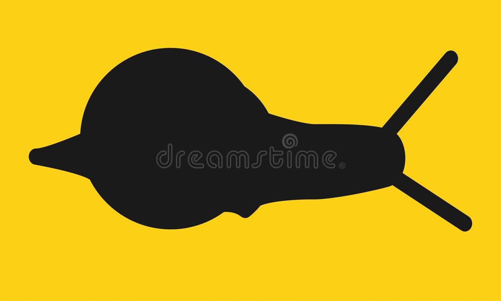 A Single Snail Slug Against a Yellow Backdrop Stock Illustration ...